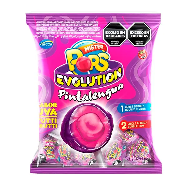 Chupetín Mister Pops Evolution Pinta Lengua 432 gr